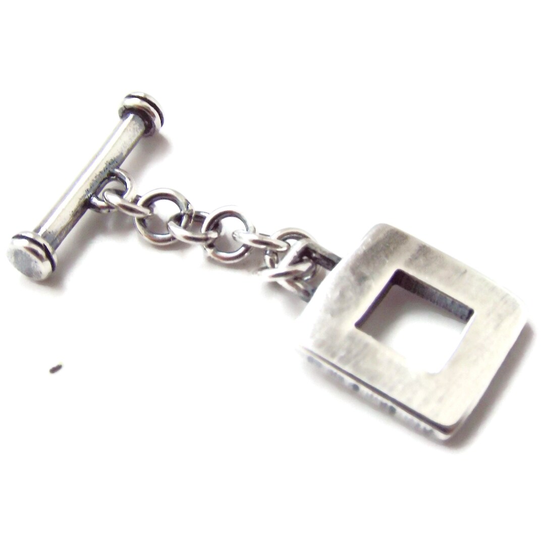 Square Toggle Clasp, 10mm, White Bronze - Etsy