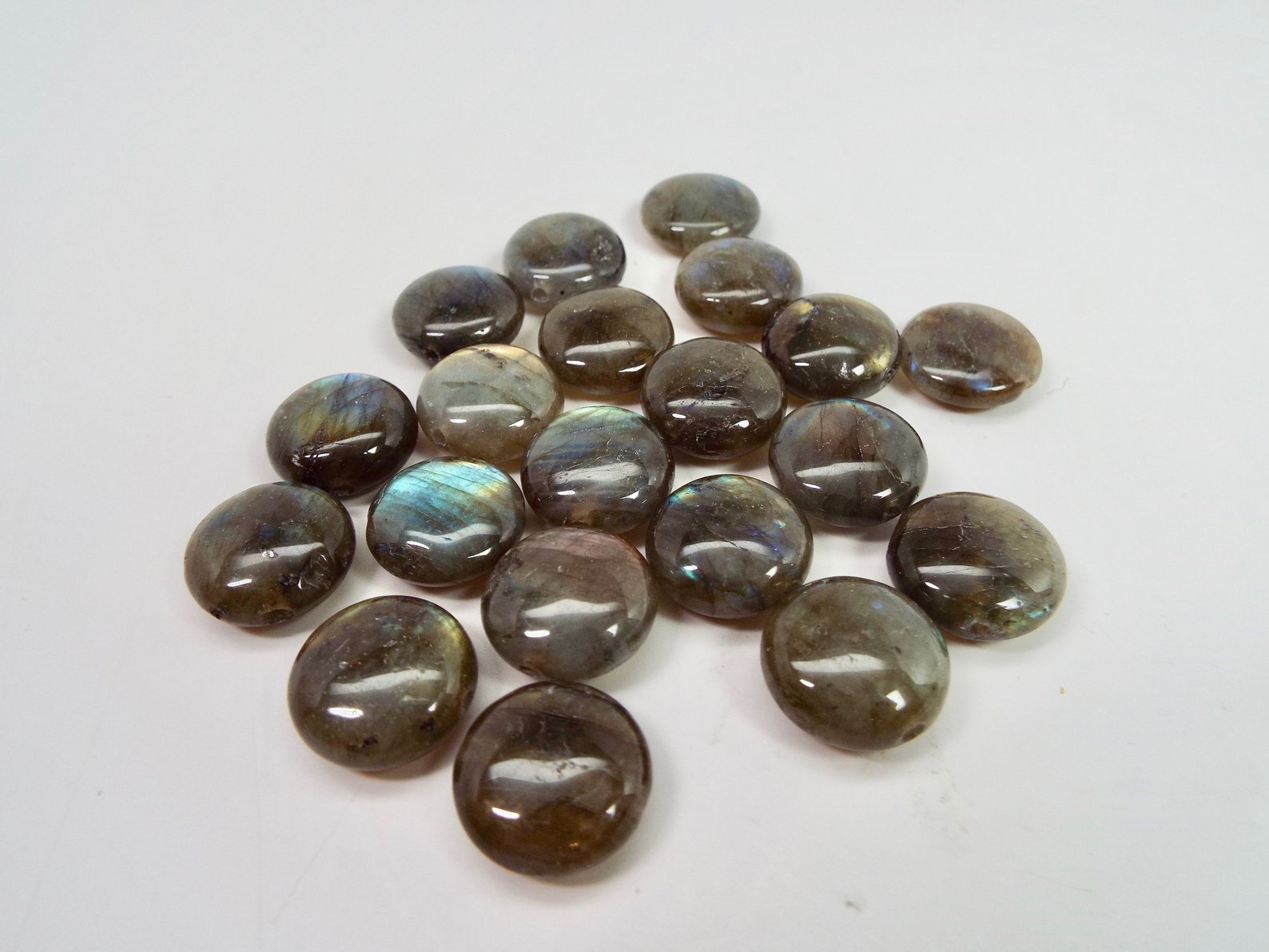 LABRADORITE, 16mm COINS, Gorgeous Bright Blue Flash, Set of 6 - Etsy