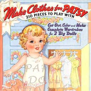 Vintage Paper Dolls Make Clothes for Patsy and Bobby 1940s Digital ...