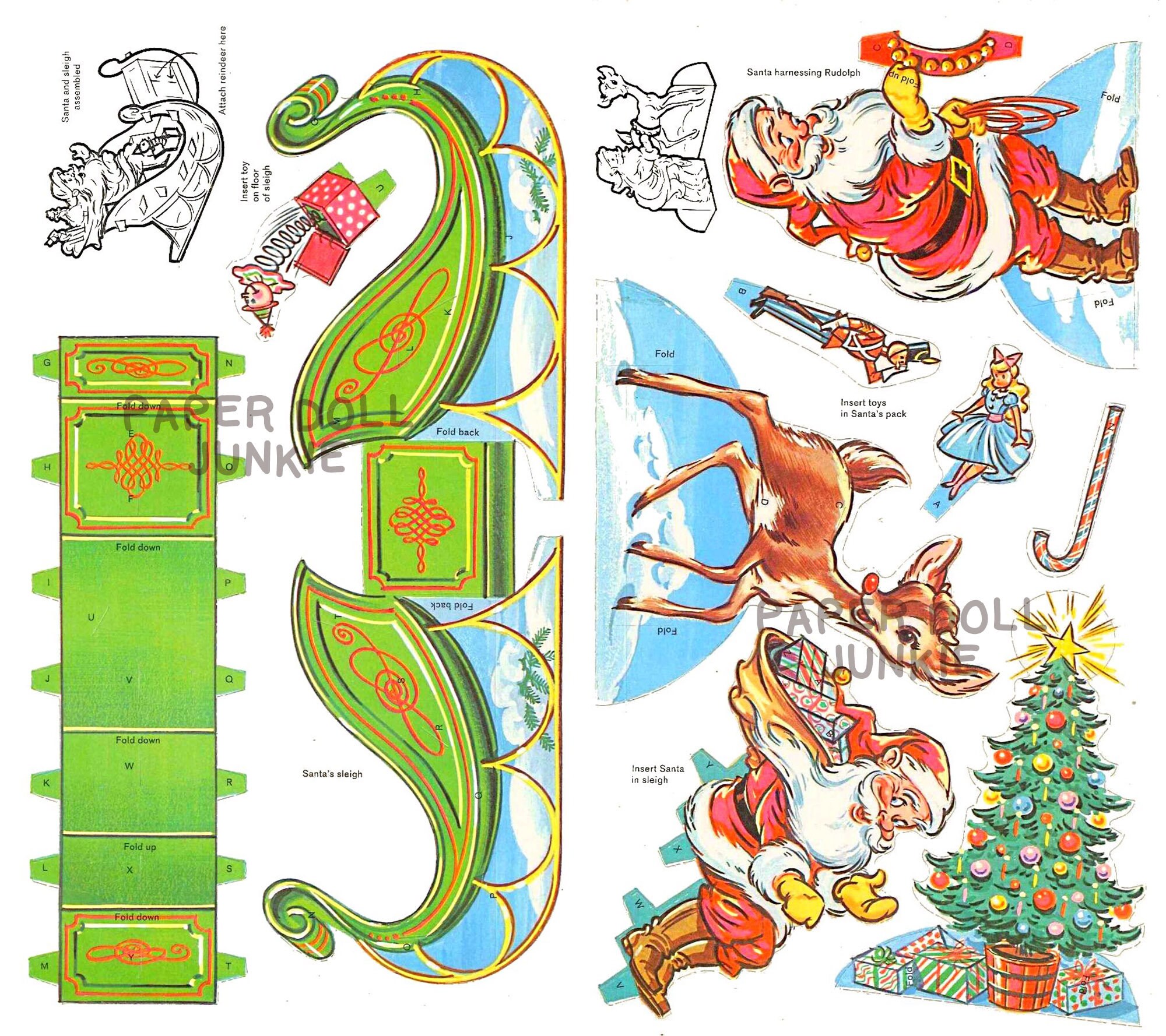 Vintage Paper Doll Rudolph the Red-nosed Reindeer Play Set 1961 Vintage ...