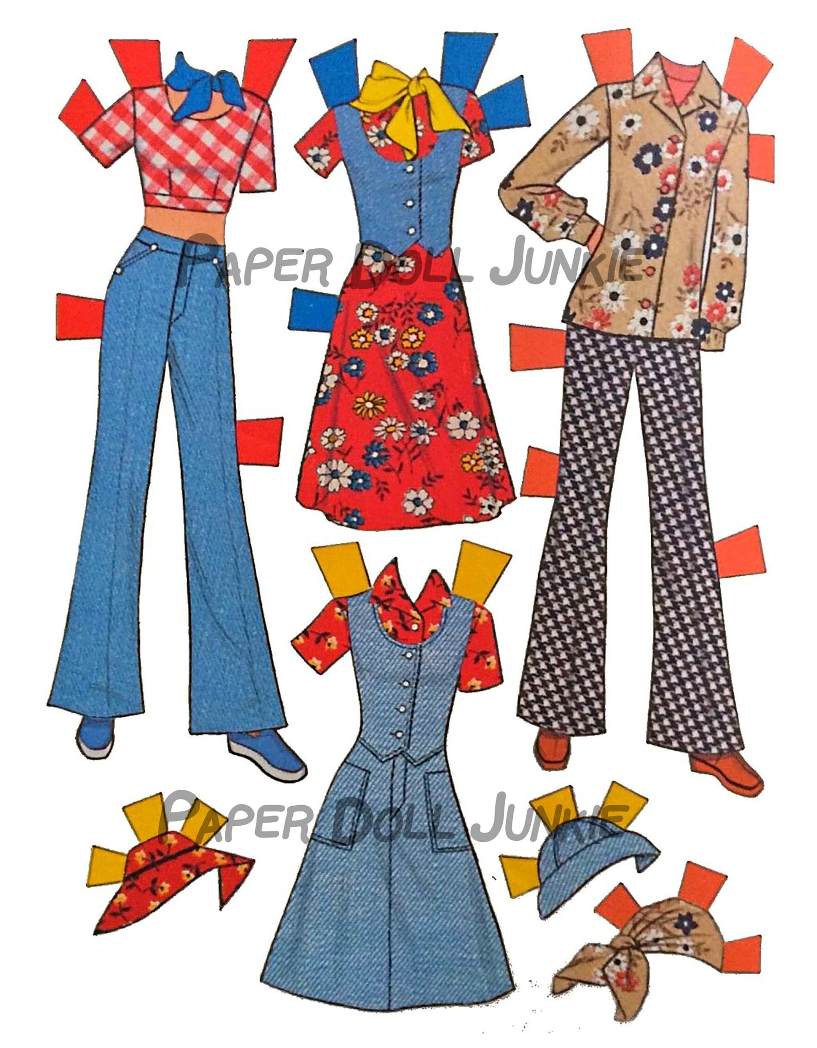 Denim Deb Paper Doll PDF Printable Instant Download Digital PDF Paper ...