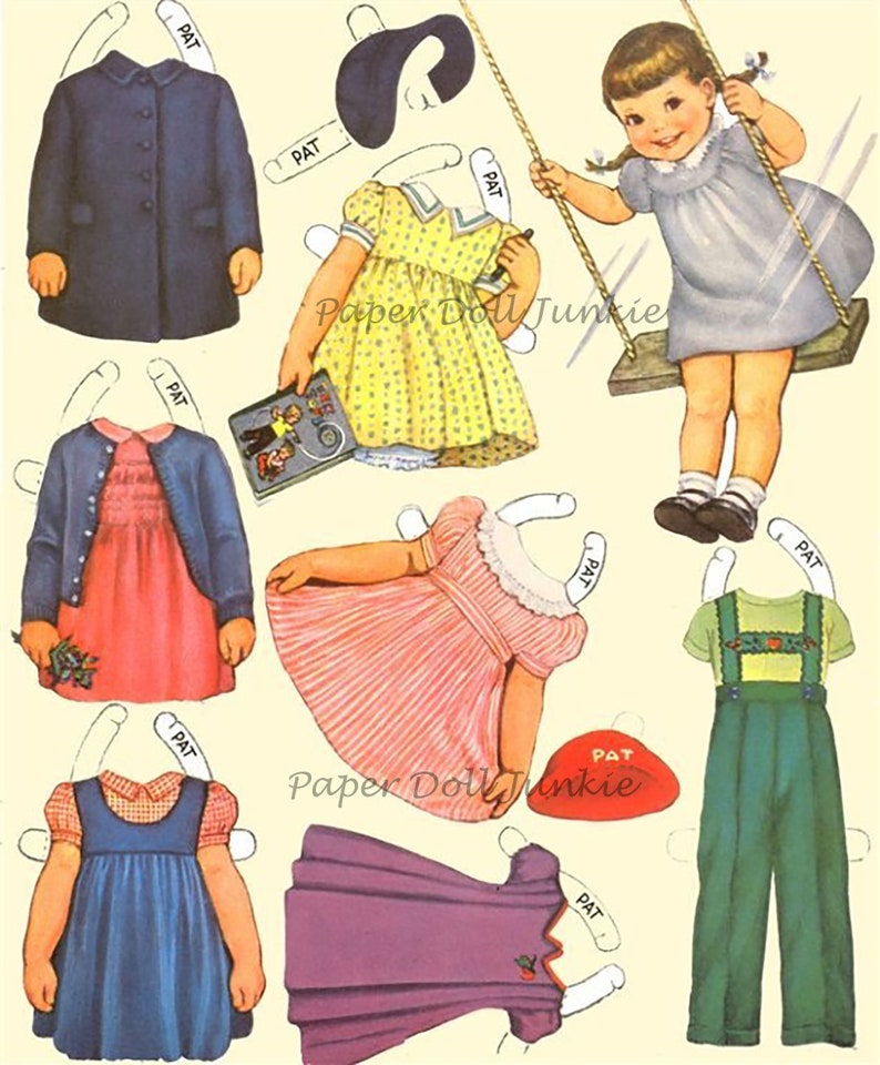 Vintage Paper Doll Printables Nursery School Dolls 1950s Paper - Etsy