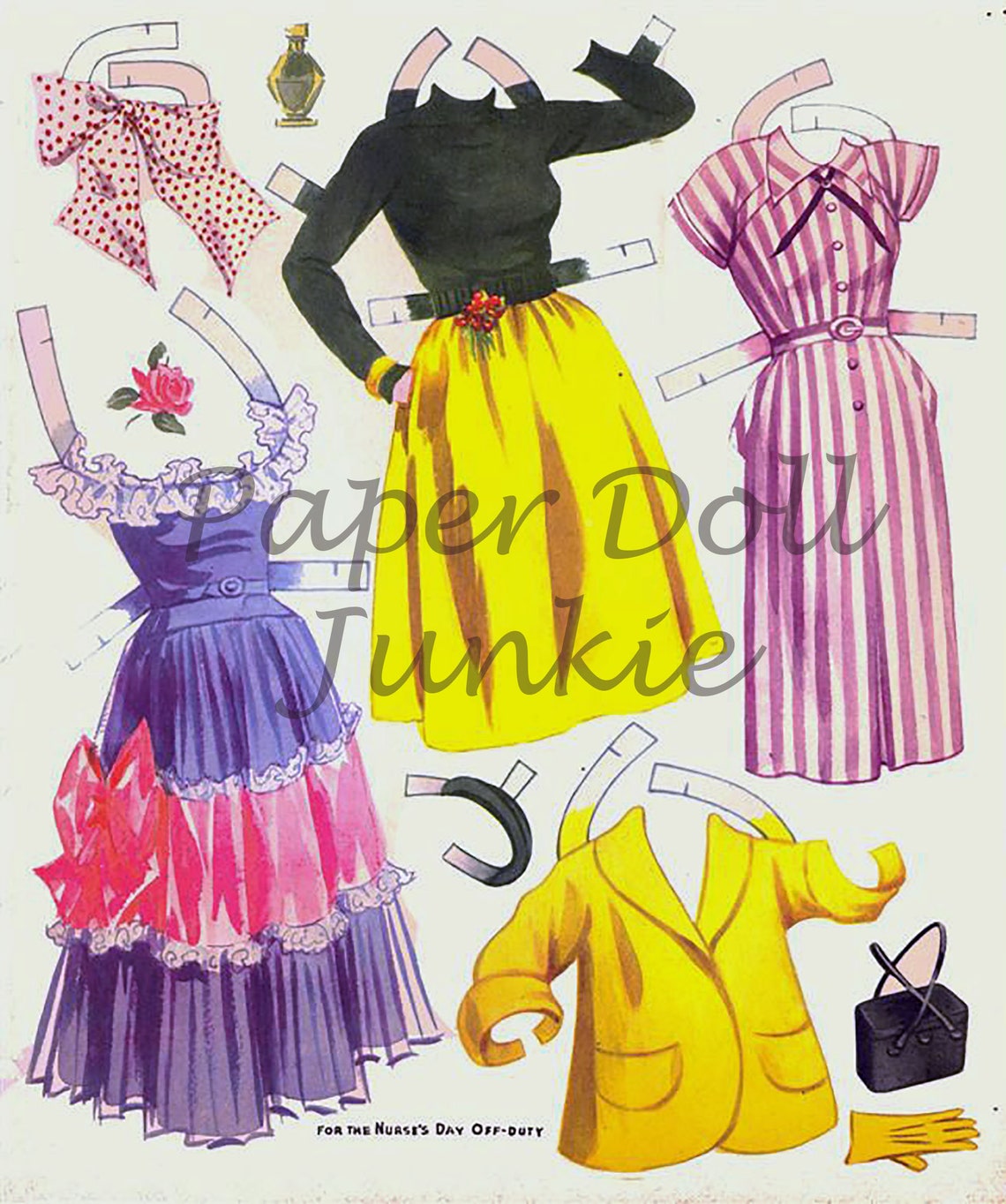 Nurse and Doctor Paper Dolls, Vintage Paper Dolls, Printable Paper ...