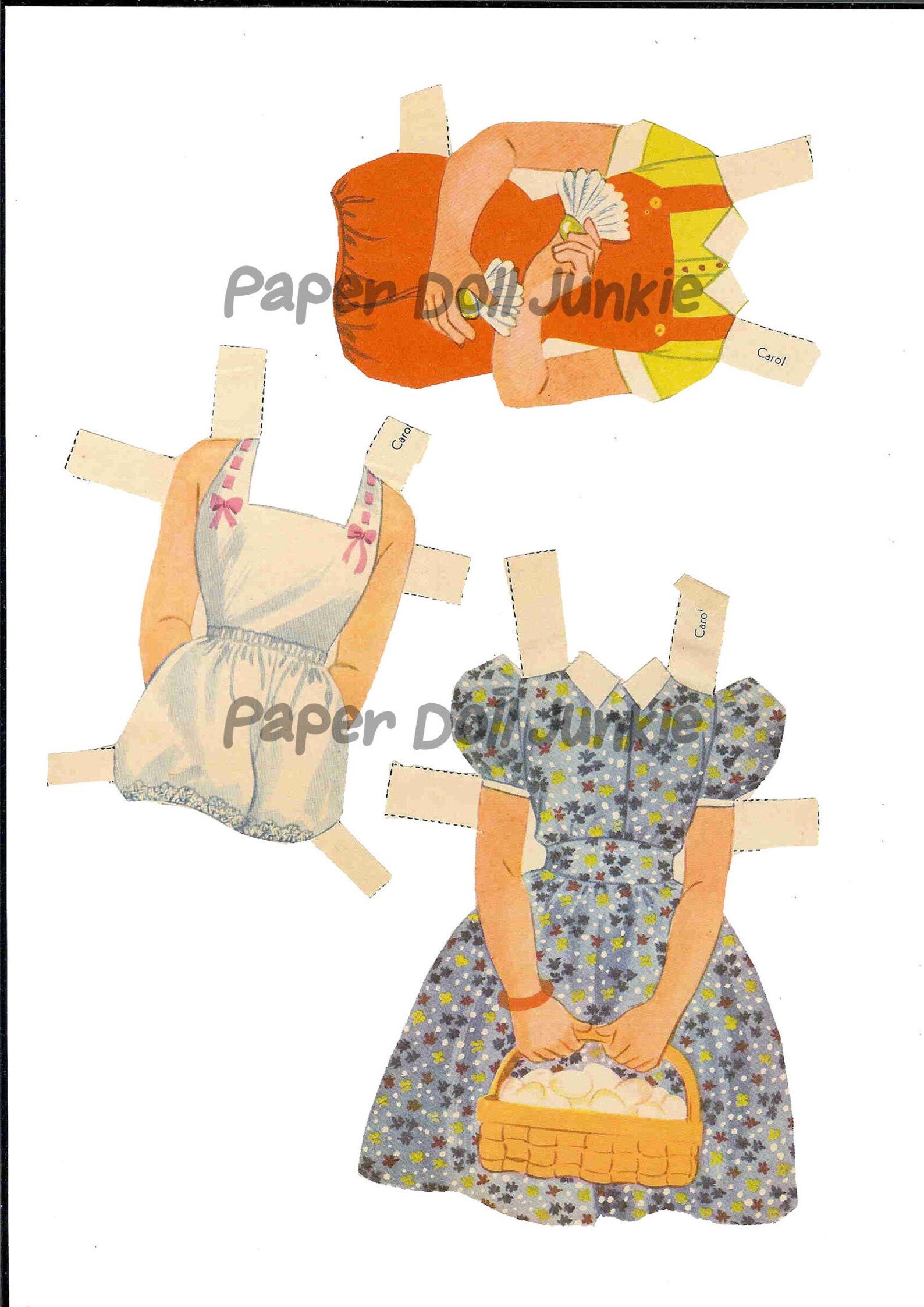28 Pages PDF Printable Paper Dolls and Clothes - 4 Dolls Plus 79 ...