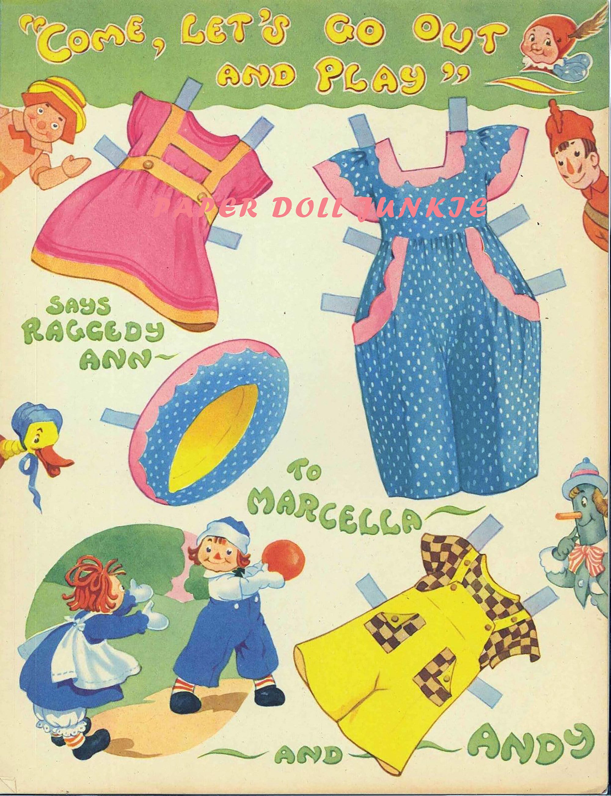 Raggedy Ann and Andy Paper Dolls, Vintage Paper Dolls Printables ...