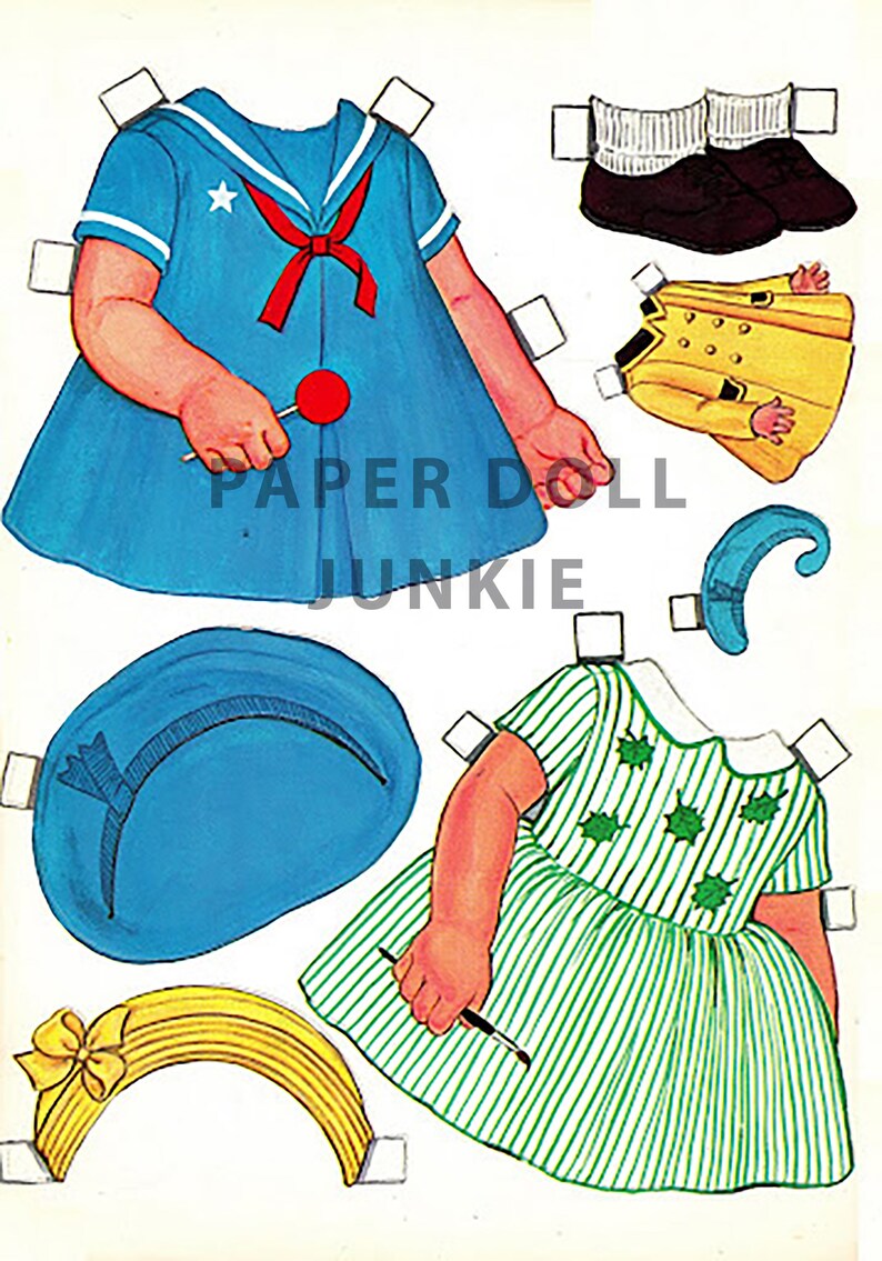 Polly and Her Dolly Vintage Paper Dolls Instant Download Paper Dolls ...