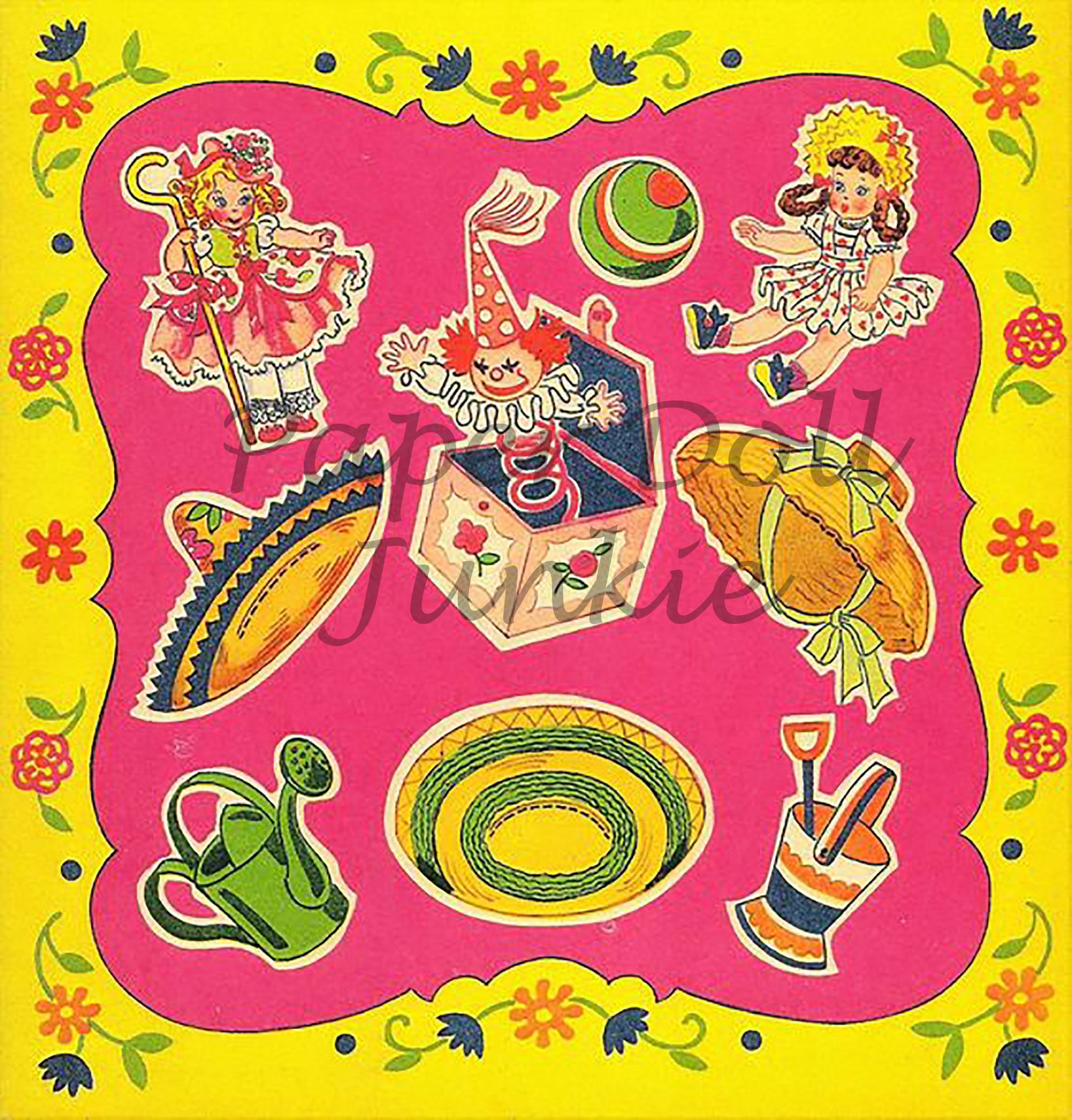 Vintage Paper Doll Set Three Little Sisters 1940s Paper - Etsy