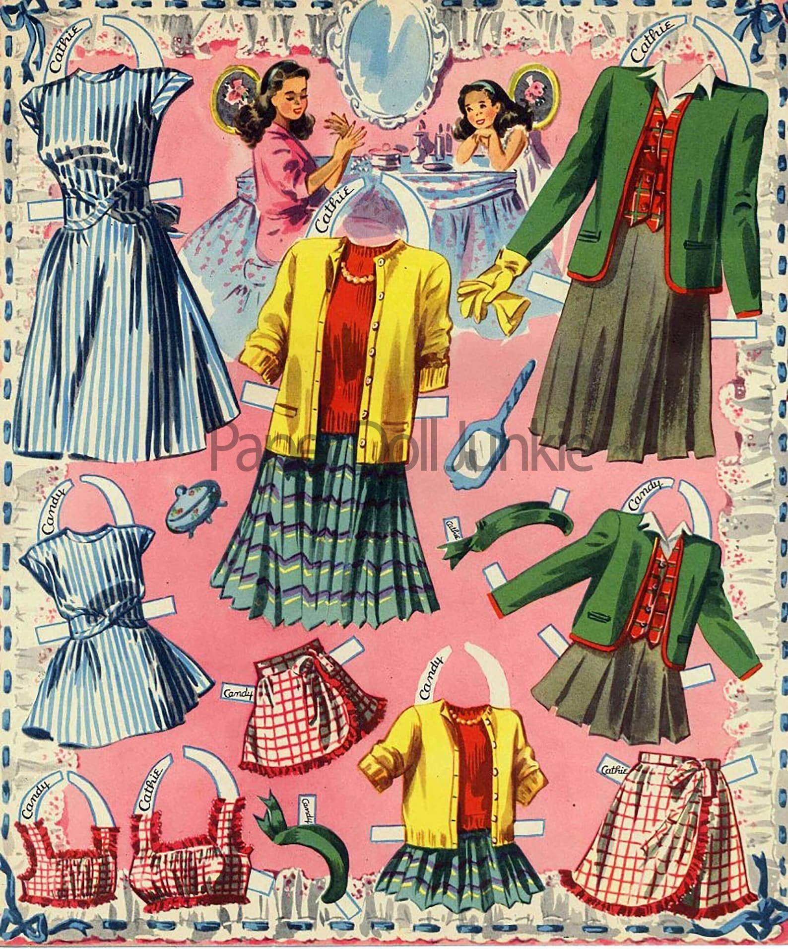 Vintage Paper Dolls Printable Paper Dolls Instant Download Paper Dolls ...
