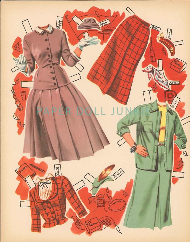Vintage Paper Dolls 1952 Prom Home Permanent Paper Dolls | Etsy