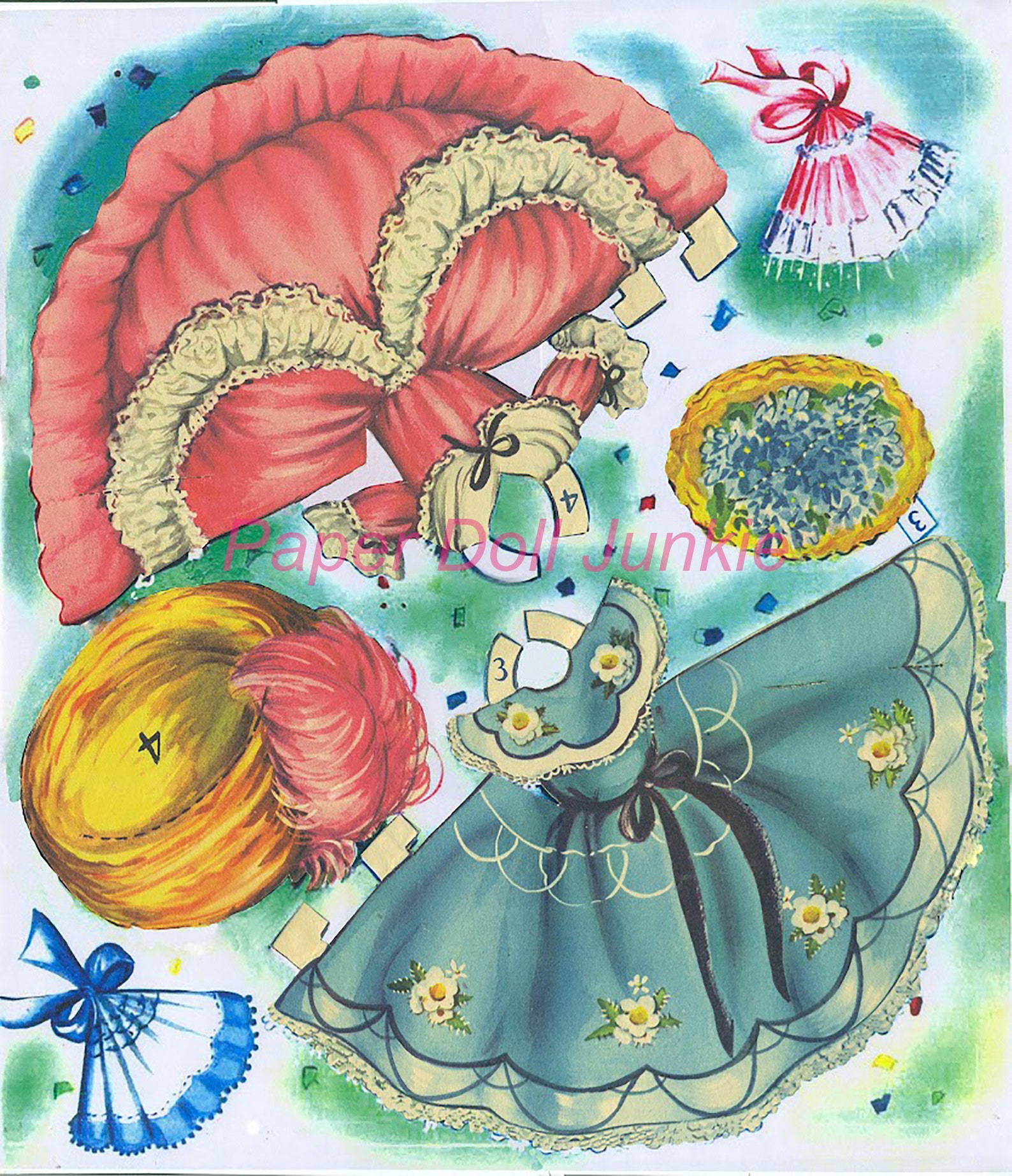 Betty Blue and Patty Pink Paper Dolls Vintage Paper Dolls - Etsy