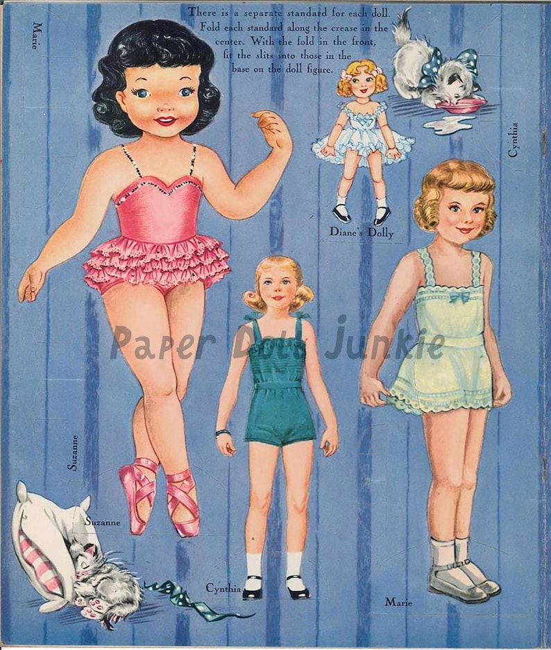 1950s Vintage Paper Dolls Instant Download Paper Dolls - Etsy
