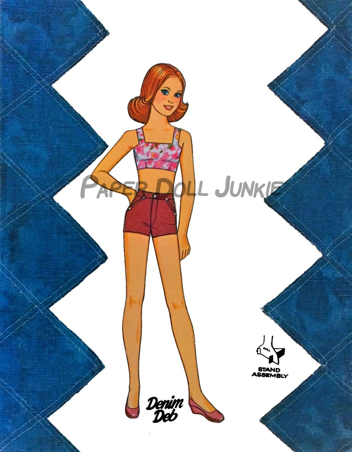 Denim Deb Paper Doll PDF Printable Instant Download - Etsy