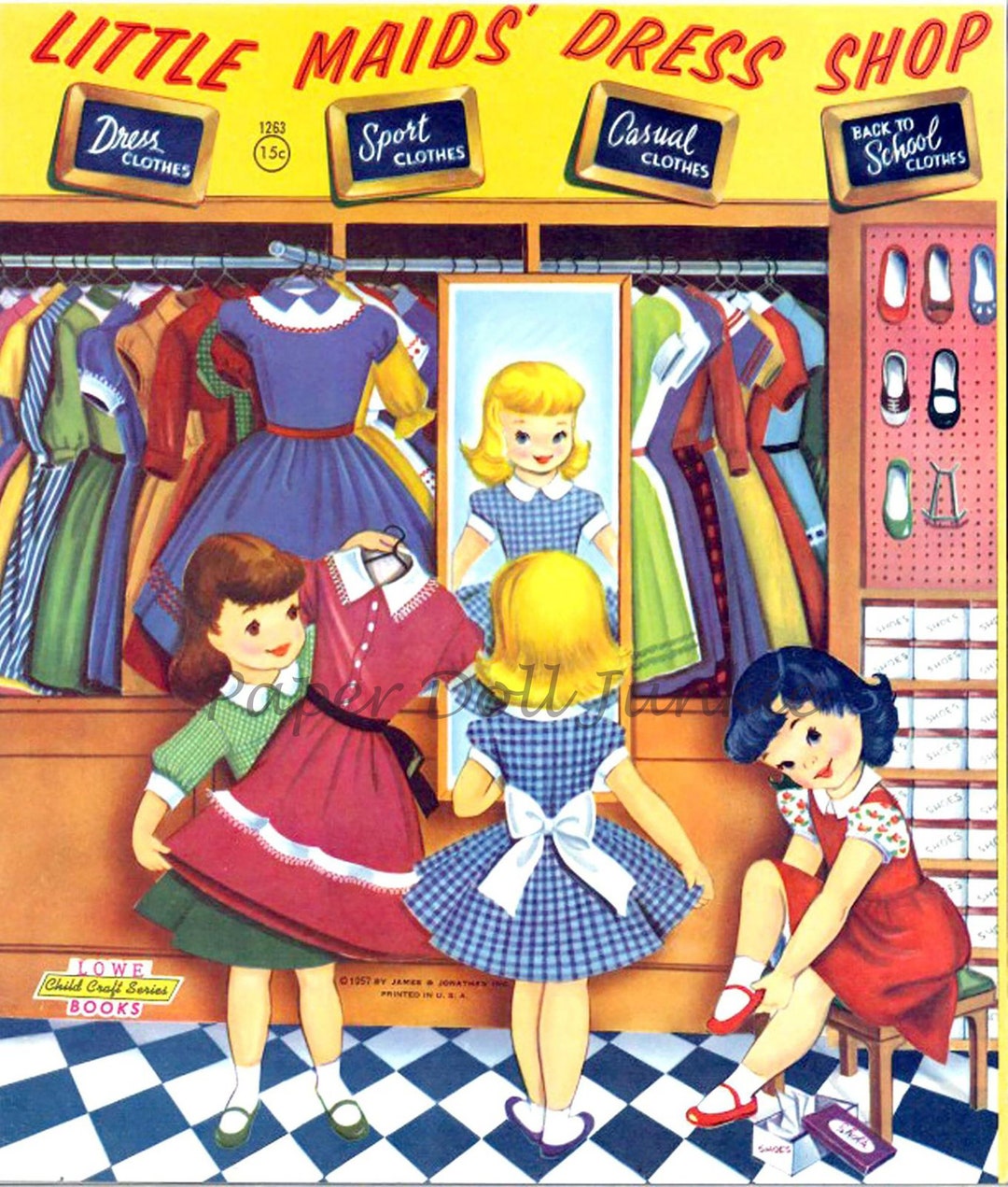 Vintage Paper Dolls, Little Maids Dress Shop, 1957 Paper Dolls ...