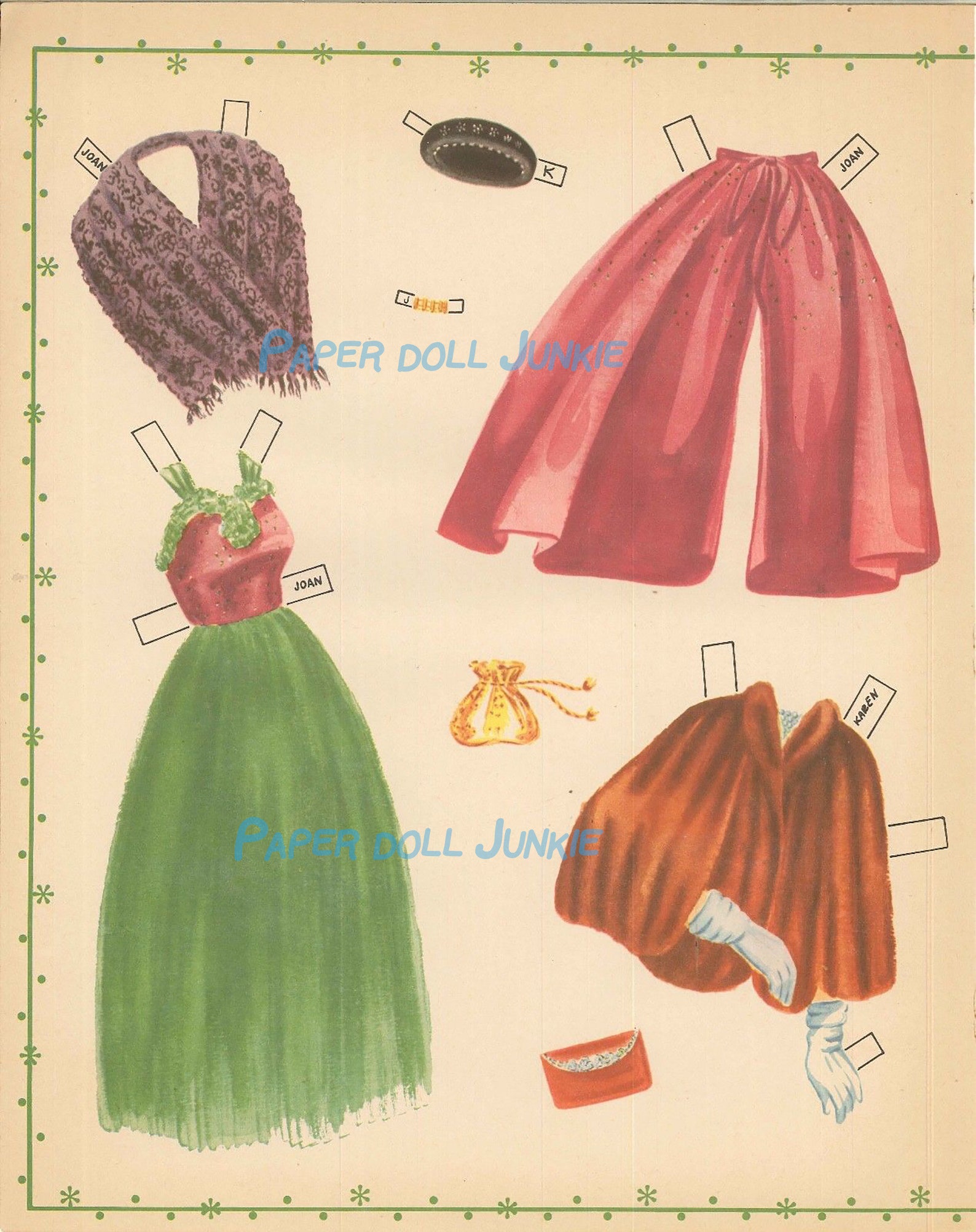 Vintage Paper Dolls - 1956 Paper Dolls - Party Dolls - Instant Download ...