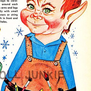 Christmas Jack - Articulated Elf - Christmas Paper Doll - Vintage Paper ...