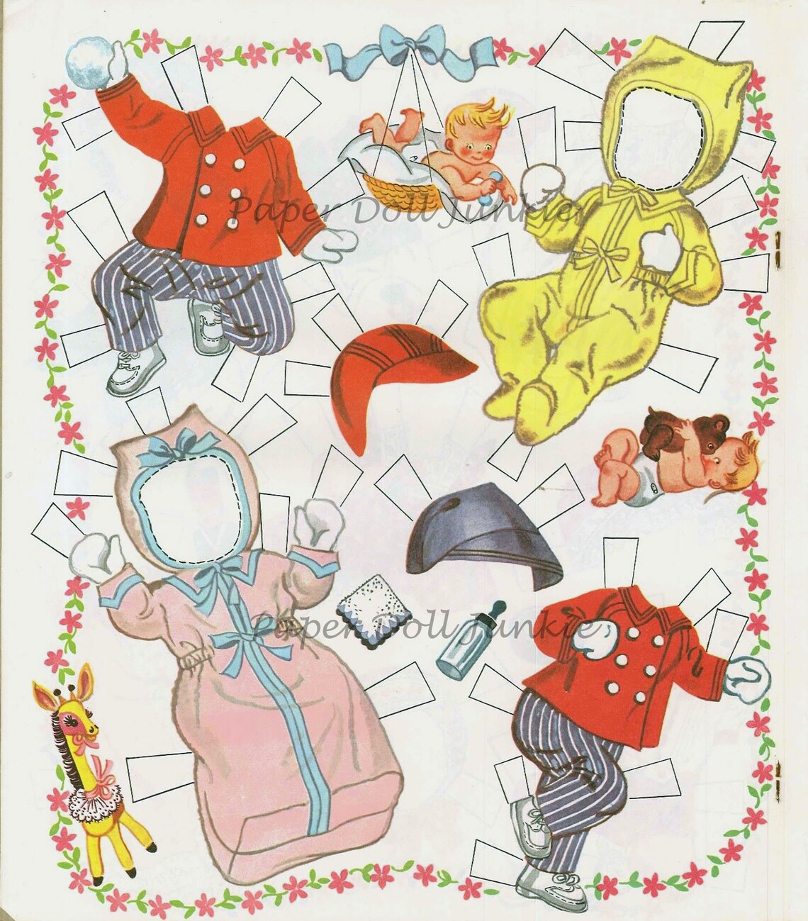 4 Baby Dolls Vintage Paper Dolls Printable Paper Dolls - Etsy