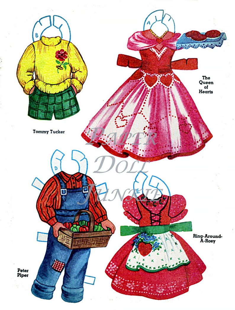 Vintage Paper Dolls Mother Goose Instant Digital Download Nursery ...