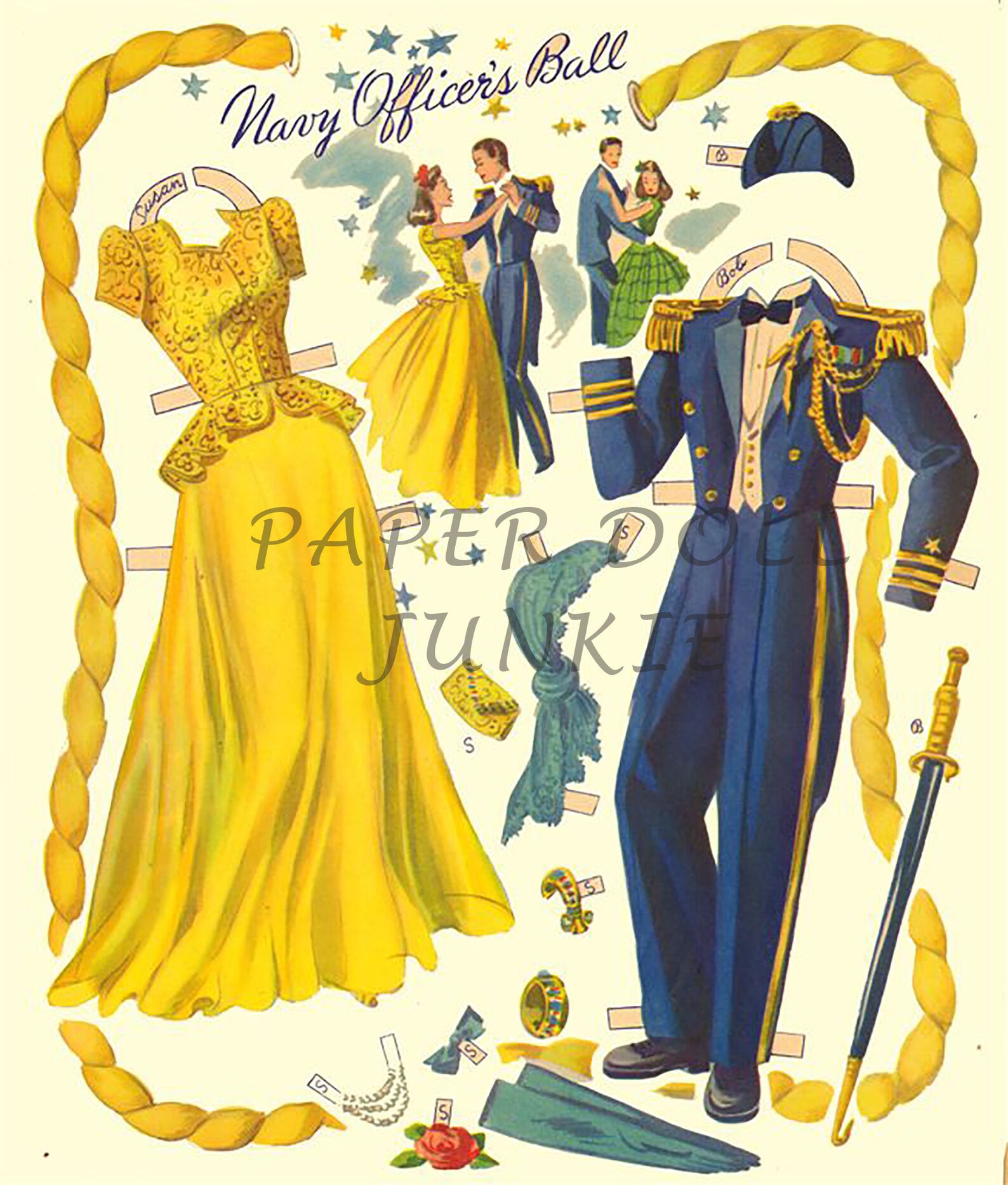 1942 Vintage Paper Dolls Printable Navy Scouts WW2 Clip Art - Etsy