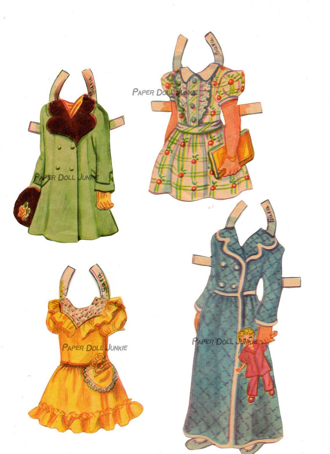 Adorable Set of 6 Printable Paper Dolls With 32 Outfits | Etsy