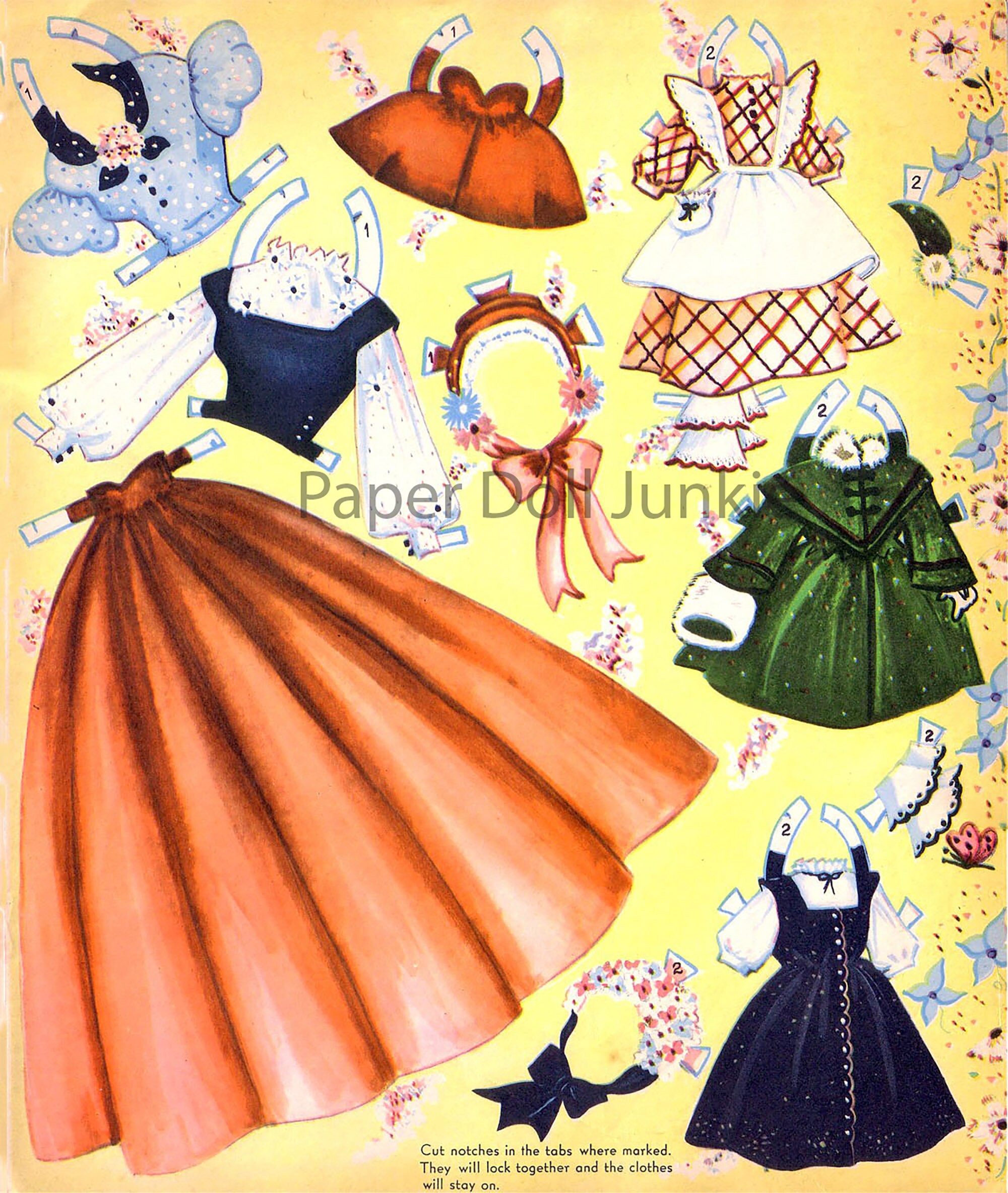 Southern Belles Vintage Paper Dolls Clip Art PDF Instant Download ...