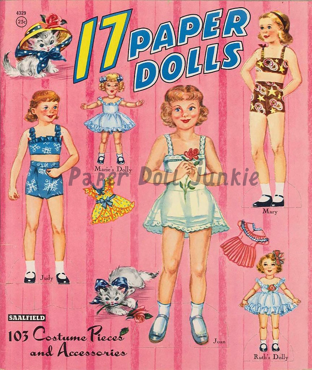 1950s Vintage Paper Dolls - Instant Download Paper Dolls - Little Girls ...