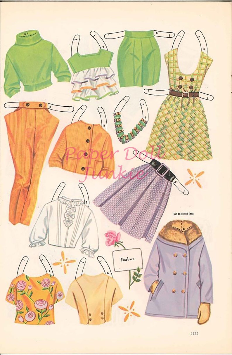 Vintage Tween Age Paper Dolls 1950s Retro Paper Doll Tween - Etsy