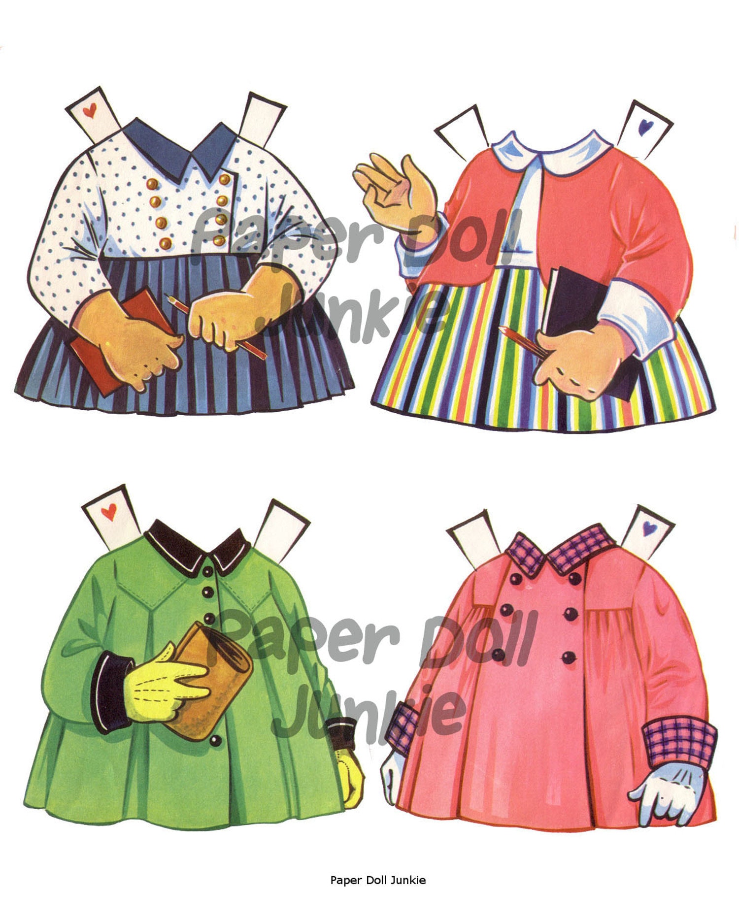 Extra Large Printable Paper Dolls, PNG and PDF Formats Vintage Little ...