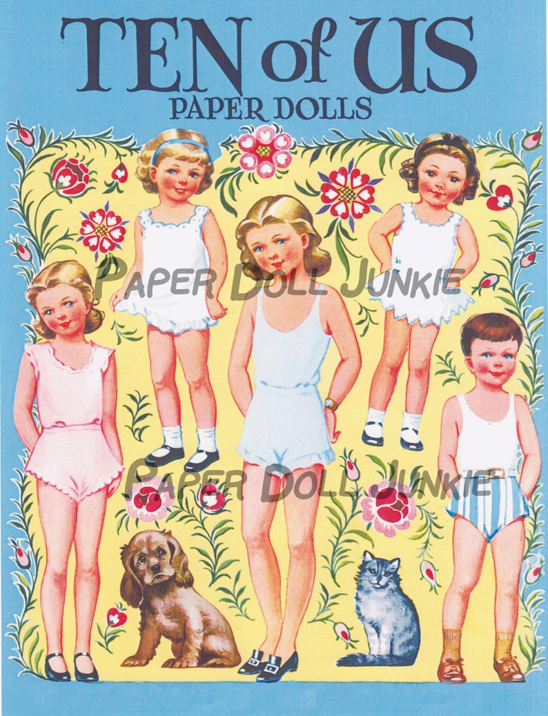 Ten of Us Vintage Paper Dolls, Instant Download, PDF Instant Download ...