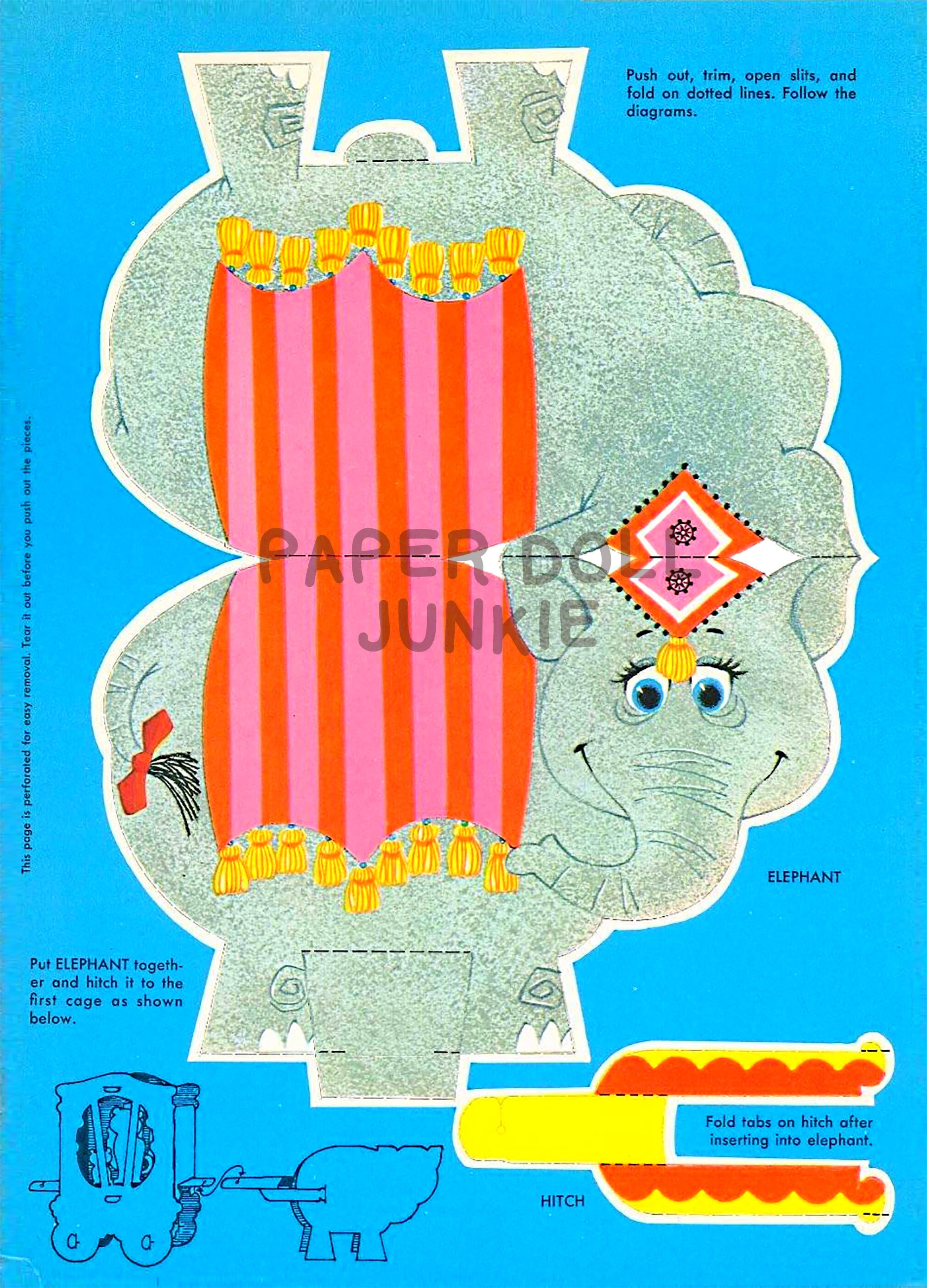 Circus Train Paper Toys Paper Dolls Circus Cut Outs Circus Fun Circus ...