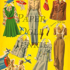 Girl Pilots of the Ferry Command Paper Dolls, Vintage Paper Dolls ...