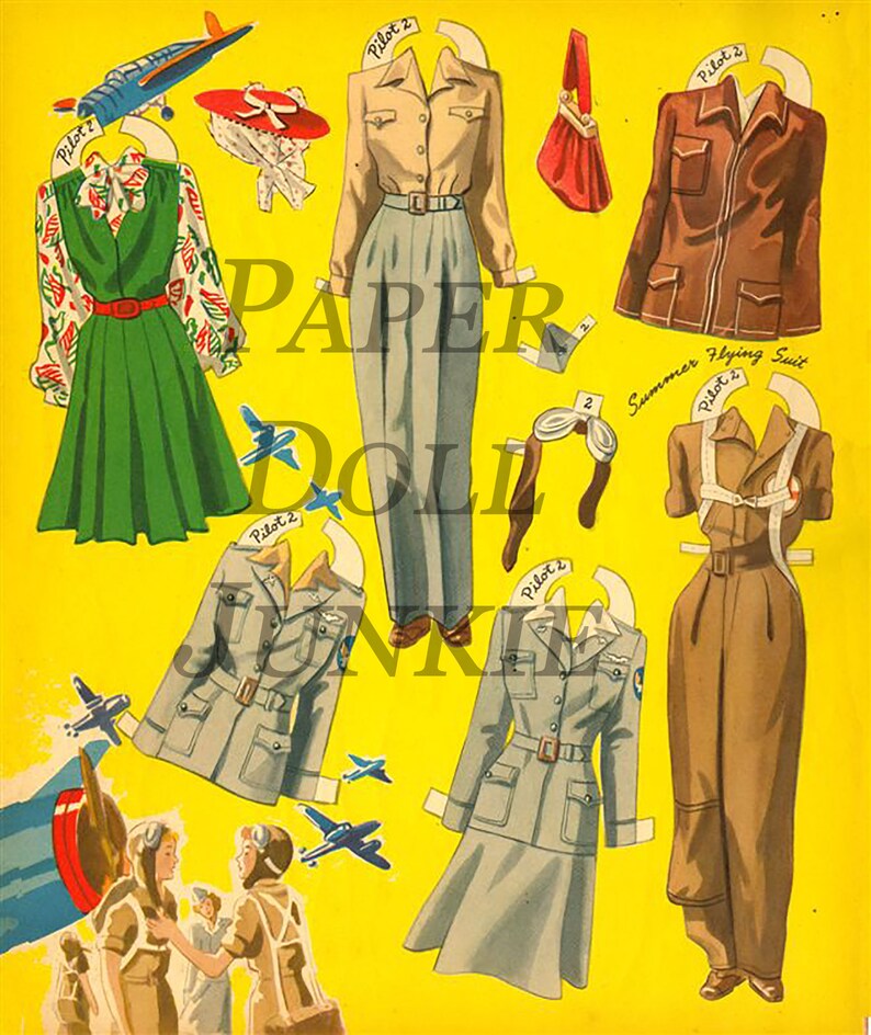 Girl Pilots of the Ferry Command Paper Dolls, Vintage Paper Dolls ...