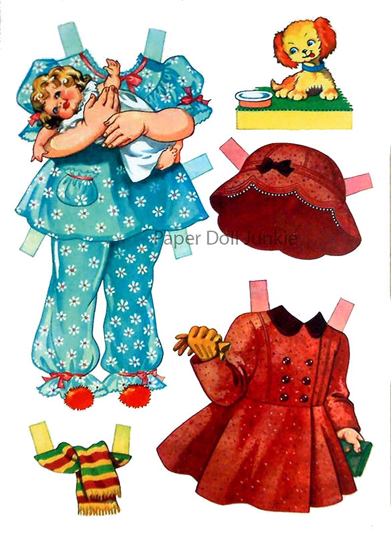 Vintage Paper Doll, Anne, Little Girl Clip Art, Instant Download PDF ...