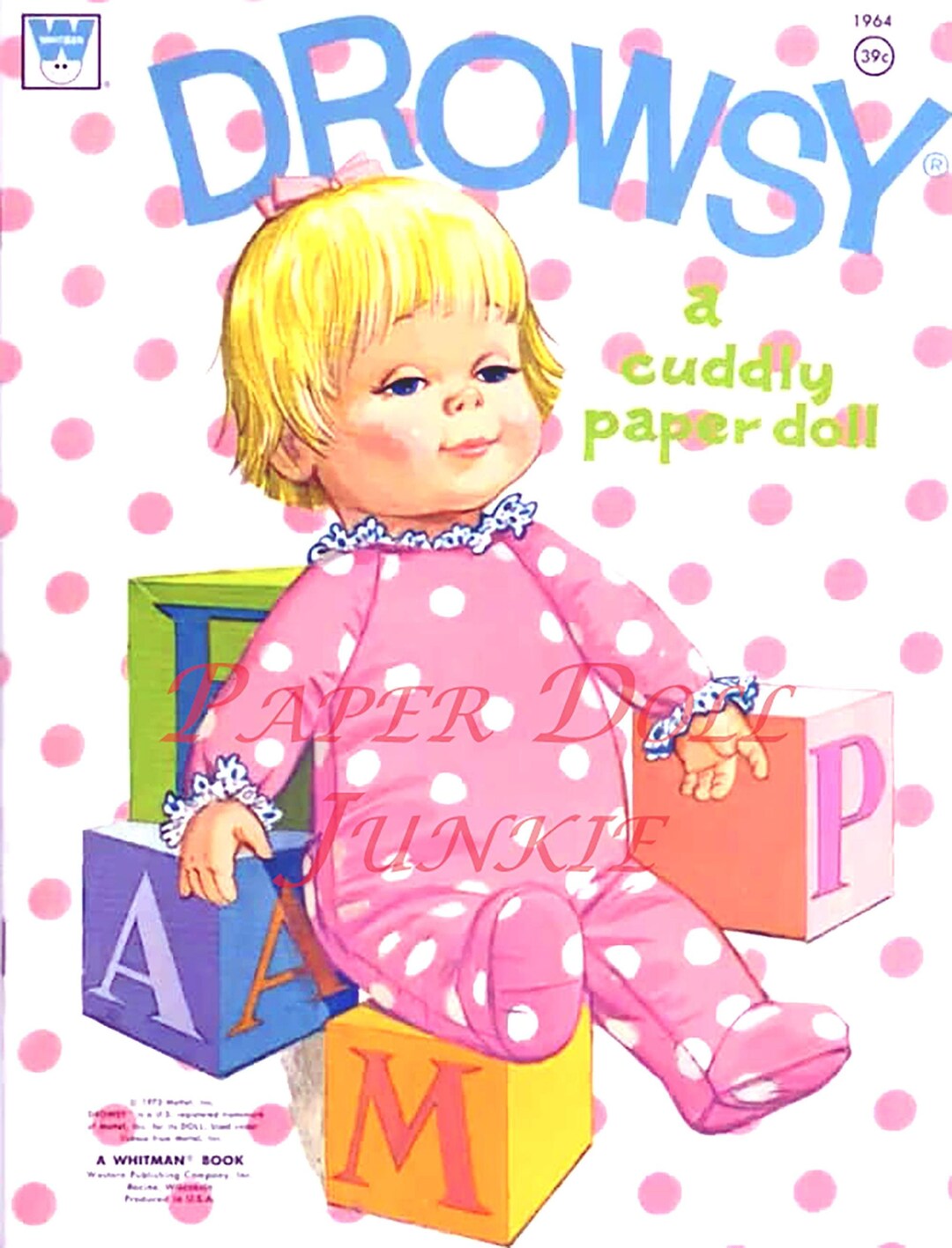 Drowsy Paper Doll 1970s Retro Baby Clip Art Paper Toy Instant Download Printable Vintage Paper ...