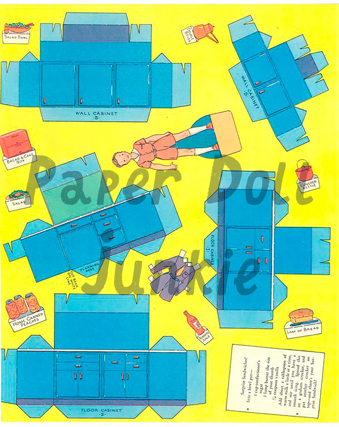 Vintage Paper Doll Kitchen Kitchen Play 1938 Paper Dolls - Etsy