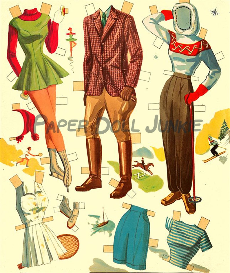 Vintage Paper Dolls Instant Download Paper Dolls 3 Dolls - Etsy