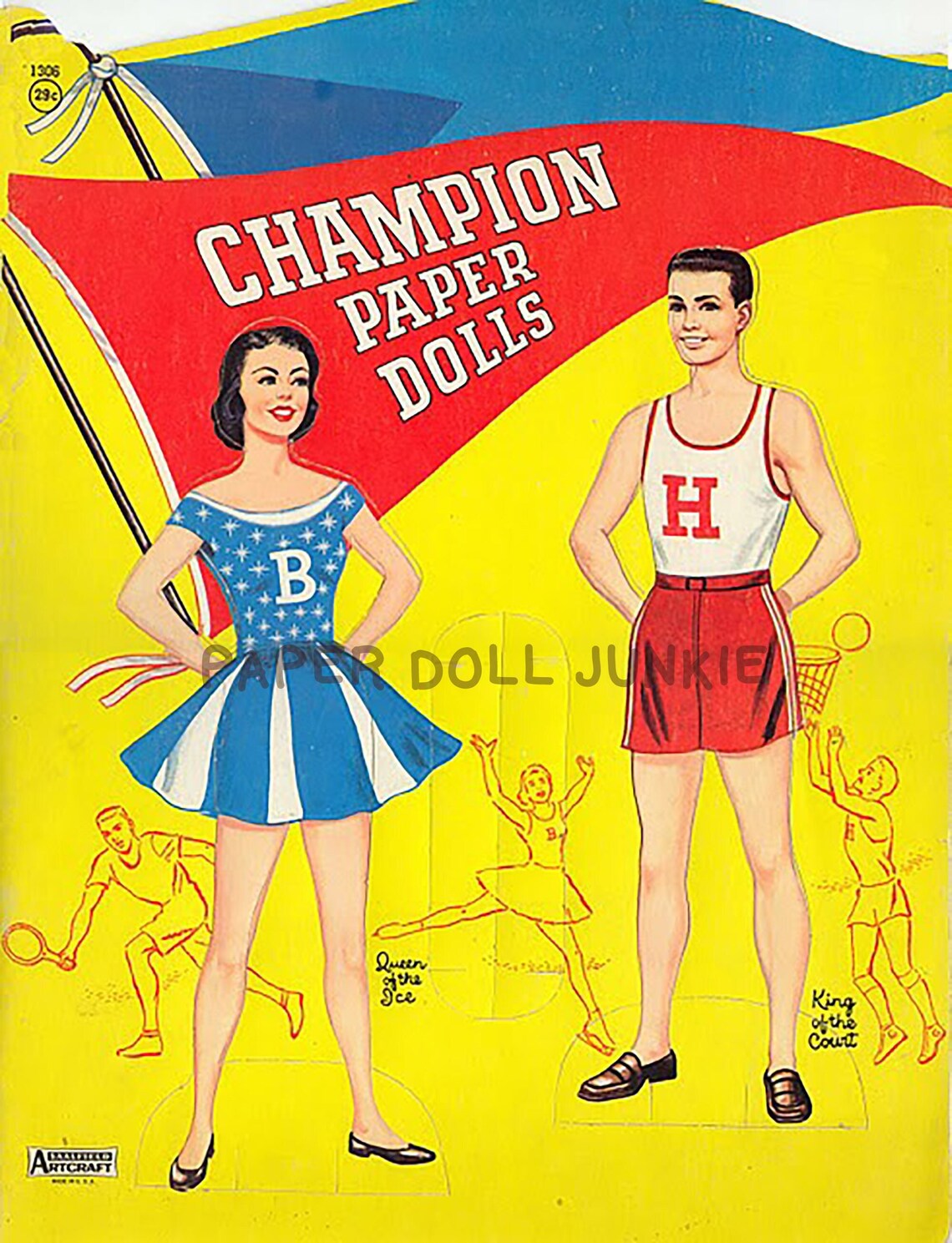 Vintage Paper Dolls 1950s Paper Dolls Champion Paper Dolls Sports Paper ...