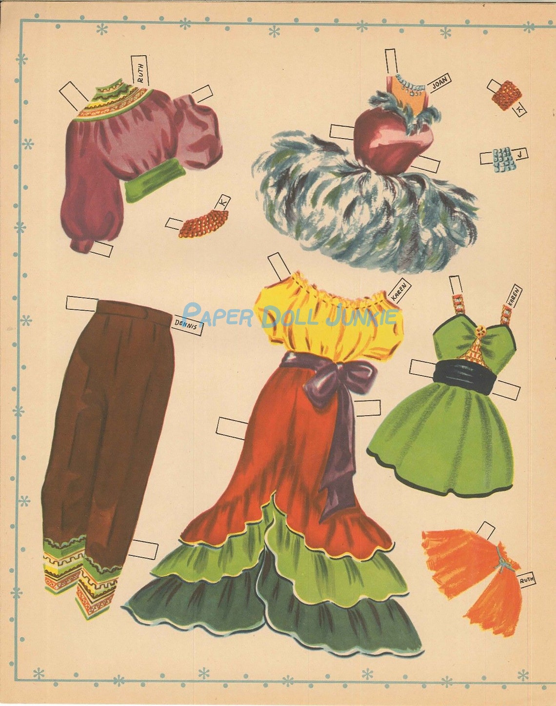 Vintage Paper Dolls - 1956 Paper Dolls - Party Dolls - Instant Download ...