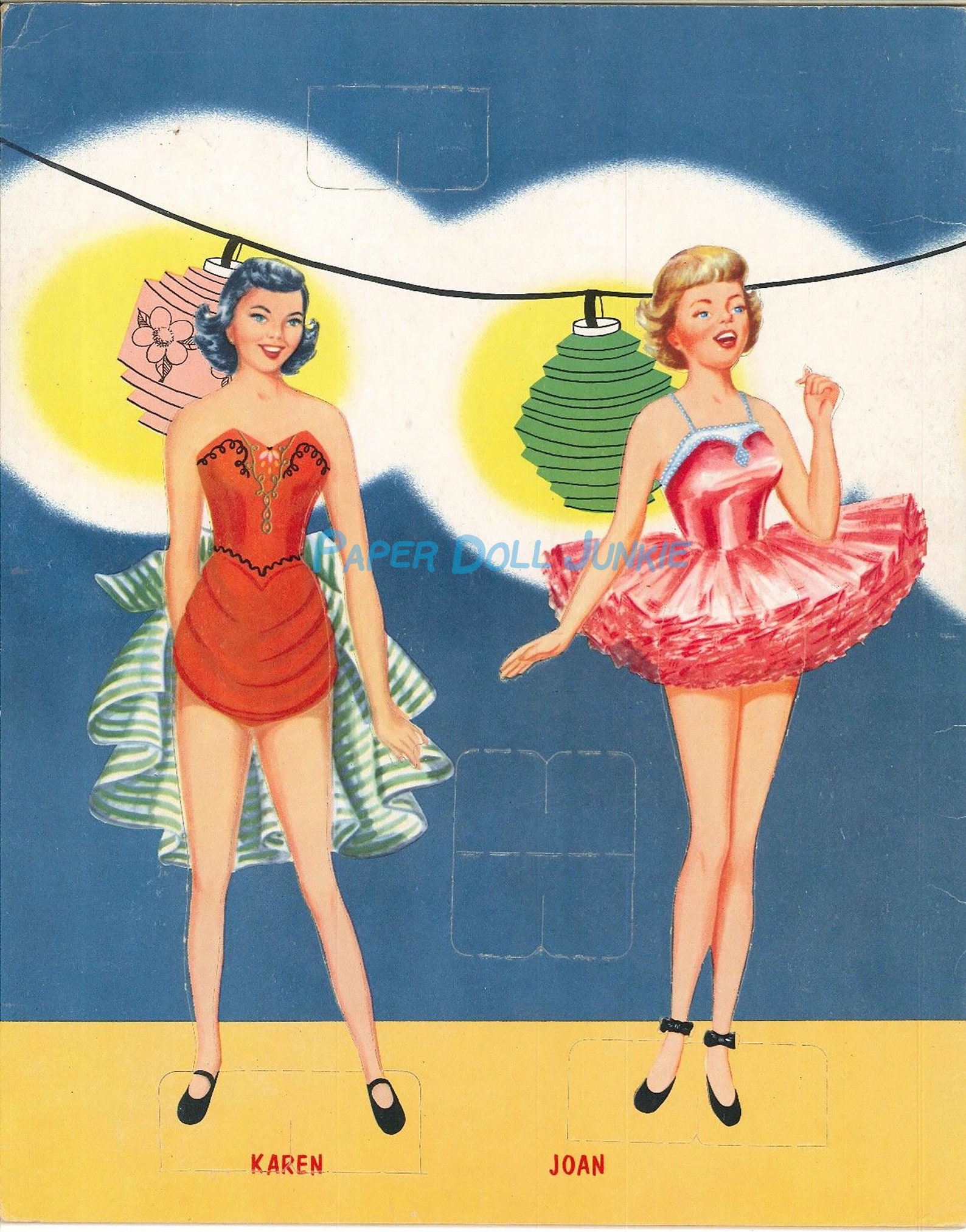 Vintage Paper Dolls - 1956 Paper Dolls - Party Dolls - Instant Download ...