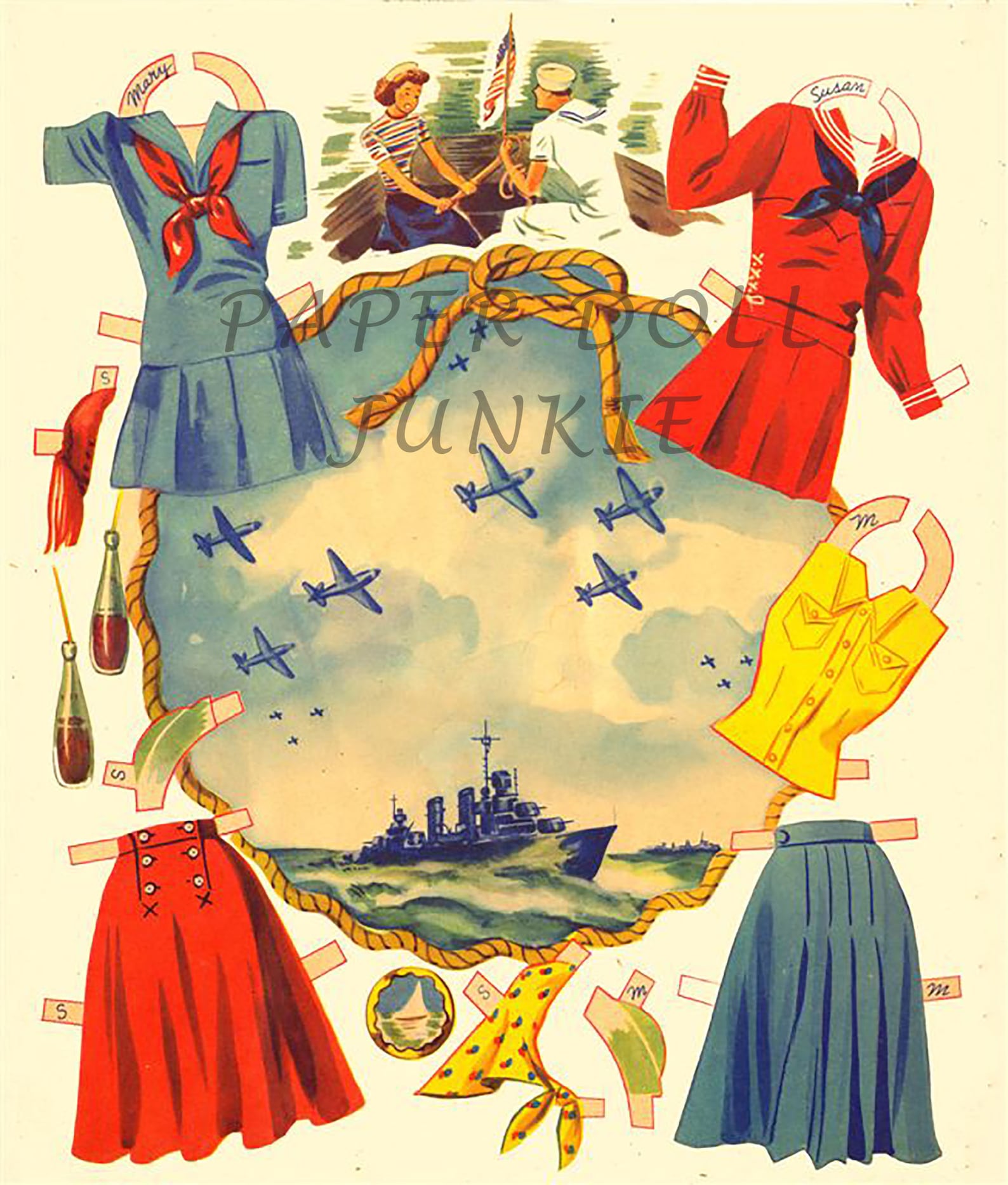 1942 Vintage Paper Dolls Printable Navy Scouts WW2 Clip Art - Etsy