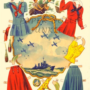 1942 Vintage Paper Dolls Printable, Navy Scouts, WW2 Clip Art, Instant ...