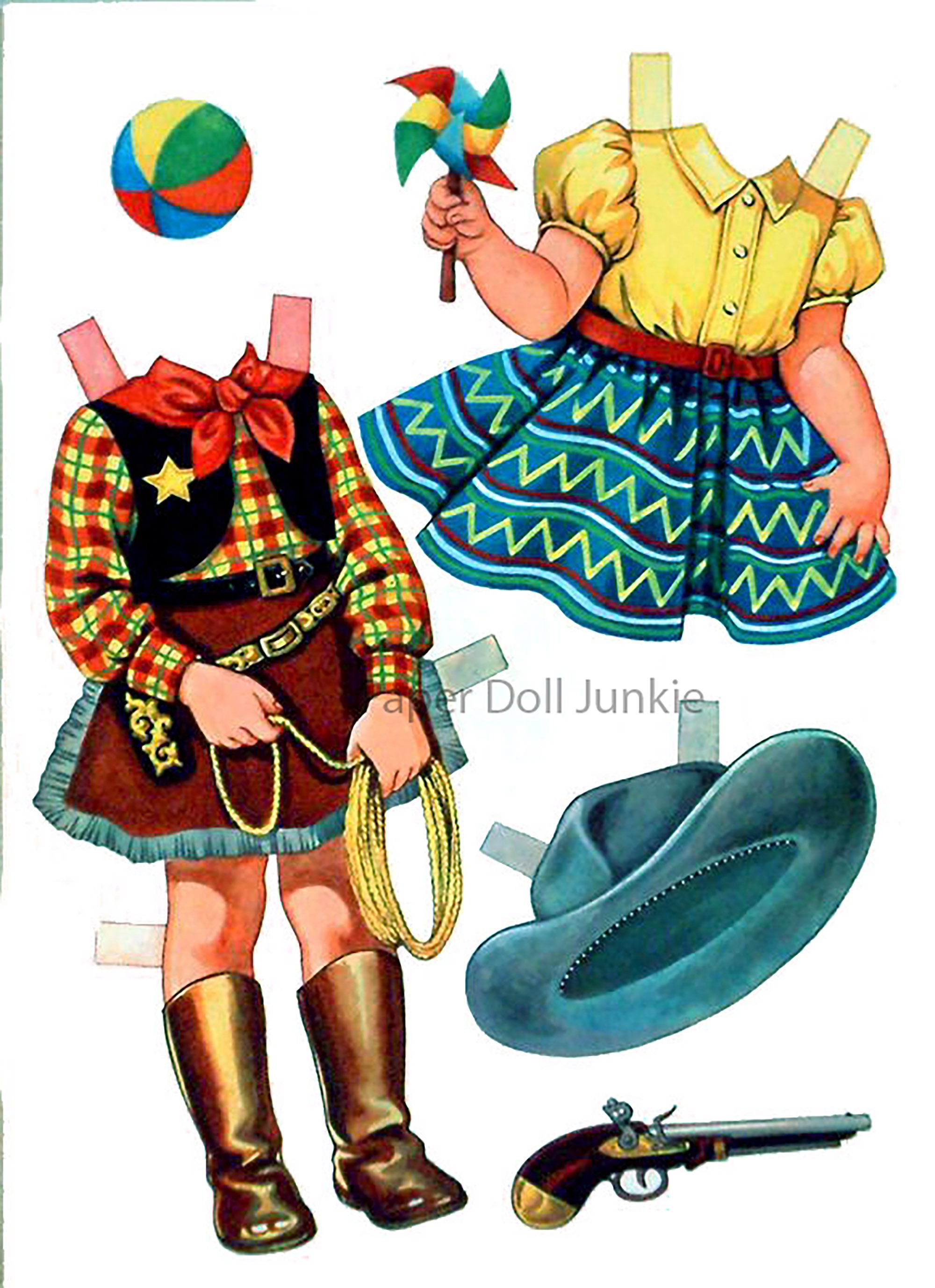 Vintage Paper Doll, Anne, Little Girl Clip Art, Instant Download PDF ...