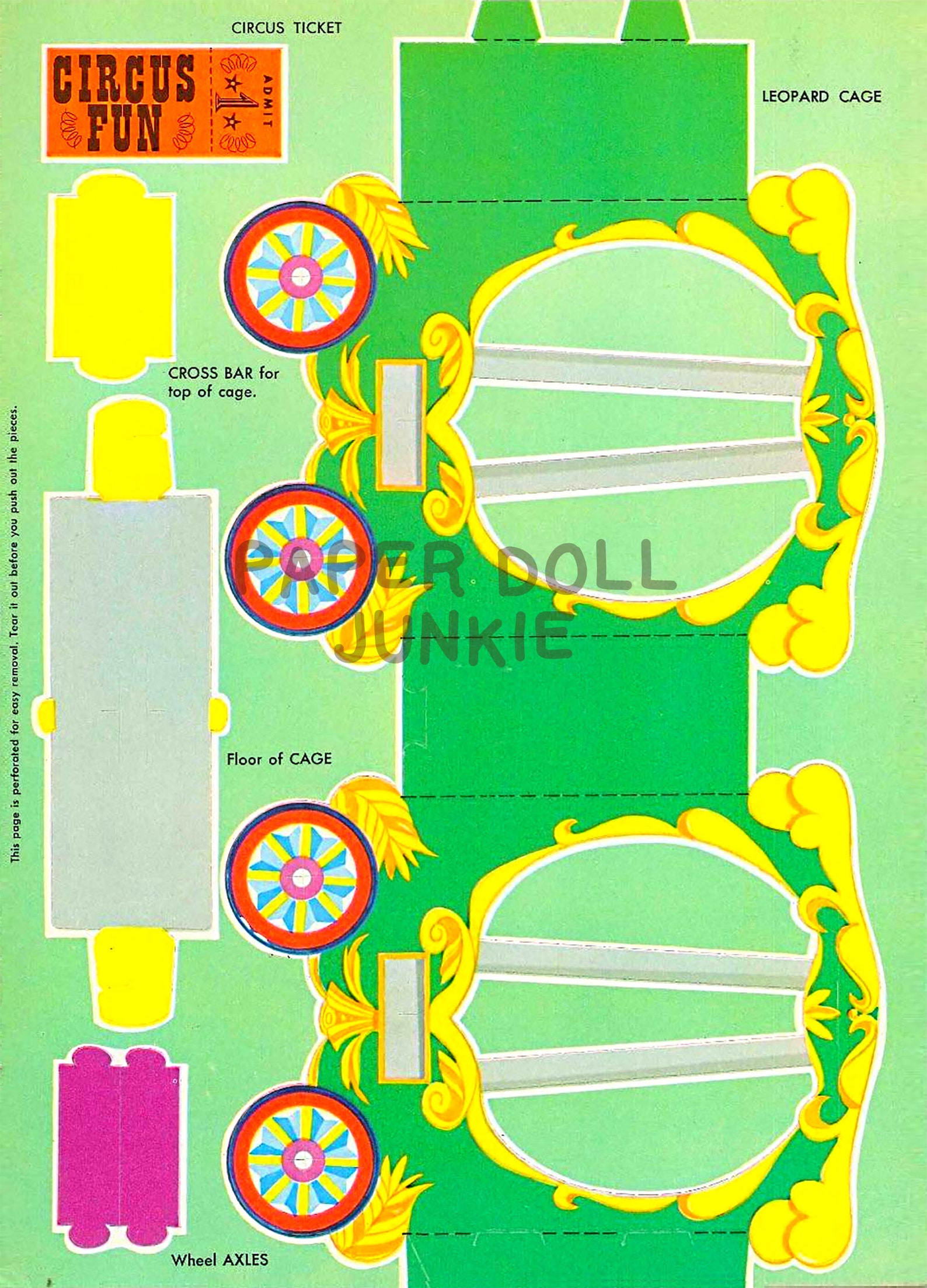 Circus Train Paper Toys Paper Dolls Circus Cut Outs Circus Fun Circus ...