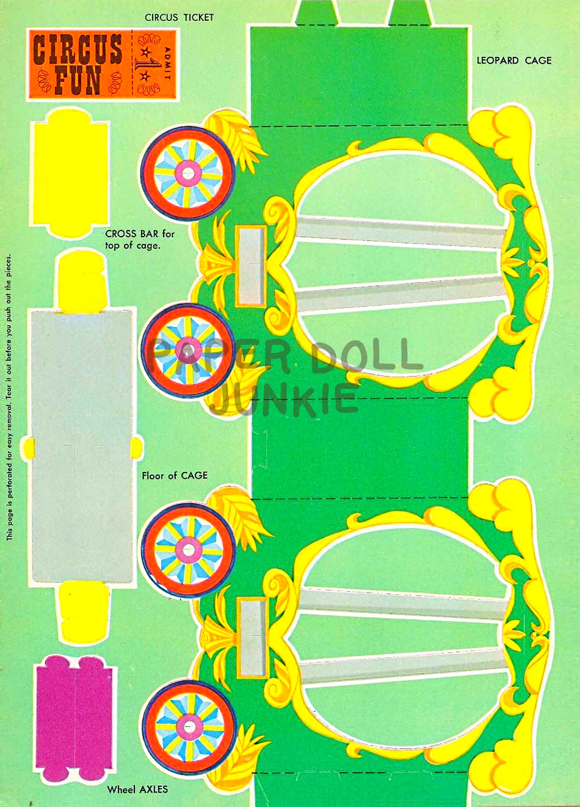 Circus Train Paper Toys Paper Dolls Circus Cut Outs Circus Fun Circus ...