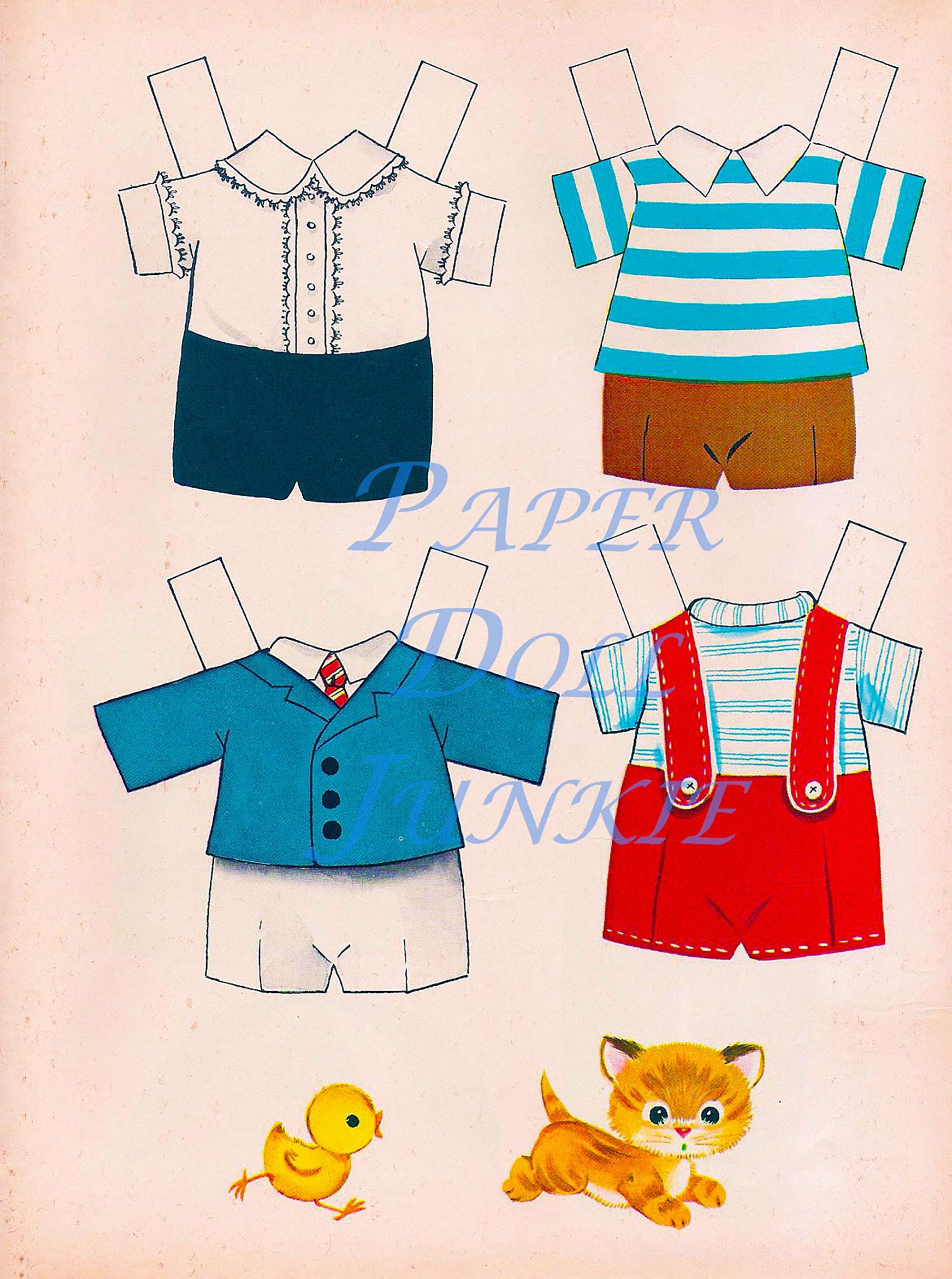 Vintage Paper Dolls Rag Doll Clip Art Kitschy Buttons and Billy 1963 ...