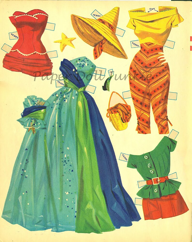Vintage Paper Dolls Printable 1952 Cathy Goes to Camp Retro Paper Dolls ...