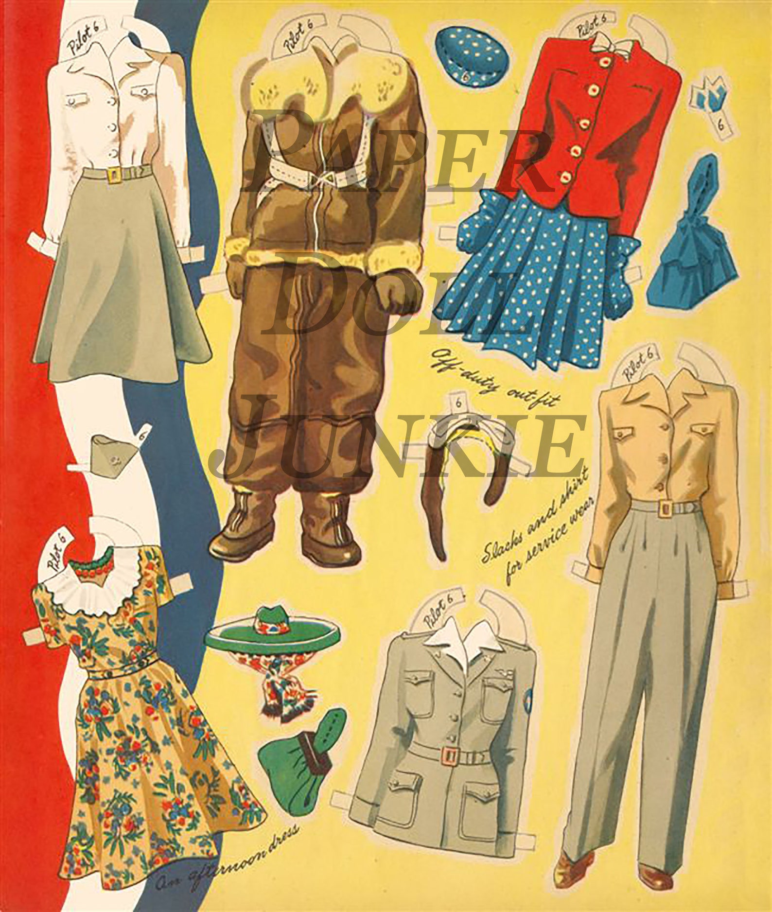 Girl Pilots of the Ferry Command Paper Dolls, Vintage Paper Dolls ...