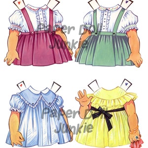 Extra Large Printable Paper Dolls, PNG and PDF Formats Vintage Little ...