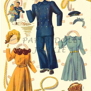 1942 Vintage Paper Dolls Printable, Navy Scouts, WW2 Clip Art, Instant ...