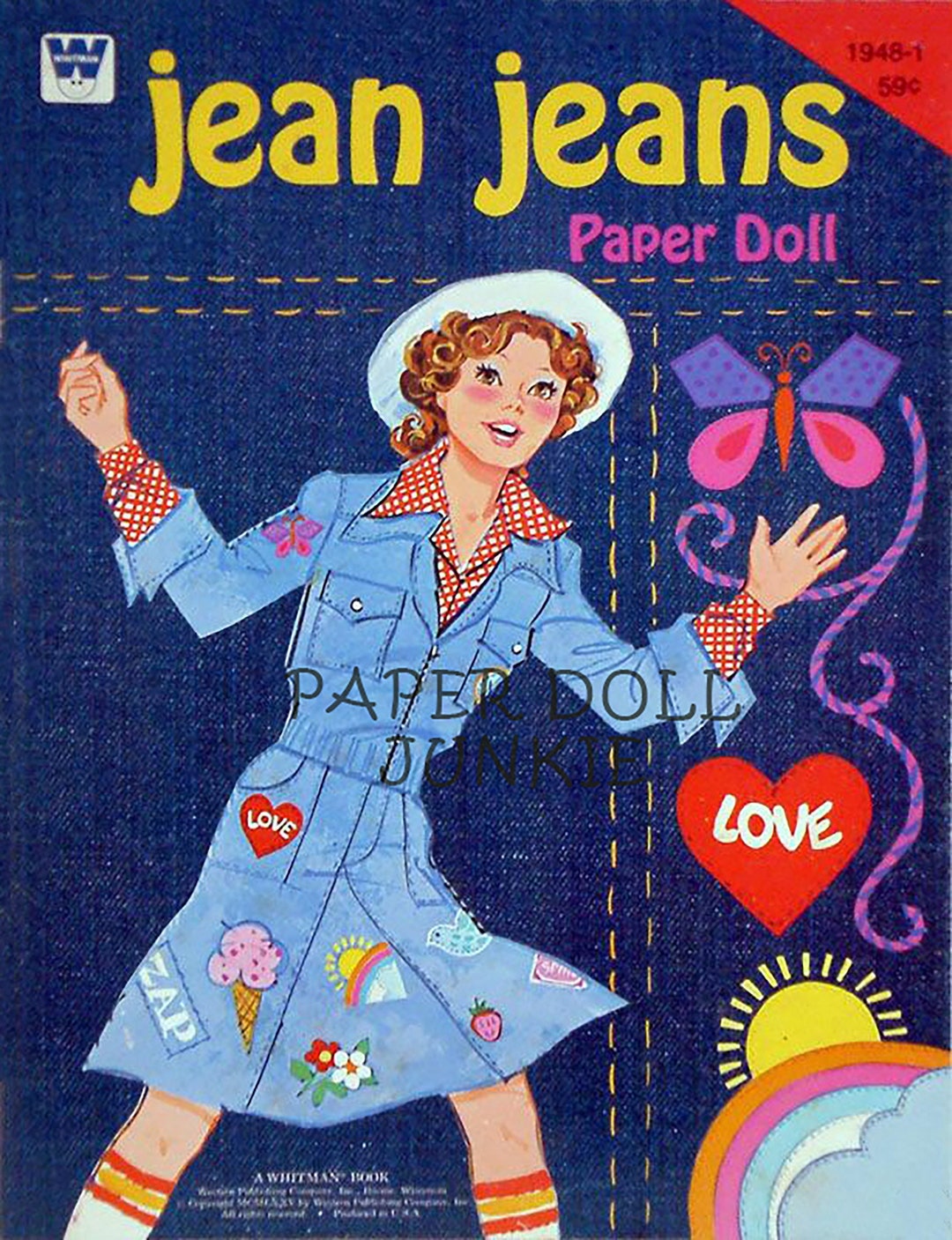 Jean Jeans Paper Dolls Vintage Paper Doll Clip Art 1970s Retro Digital ...