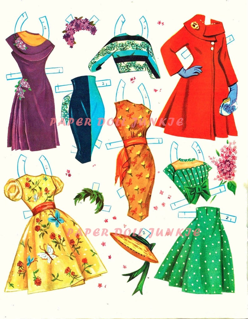 Vintage Paper Doll Printable Instant Download Pdf And Jpeg Lilac Time